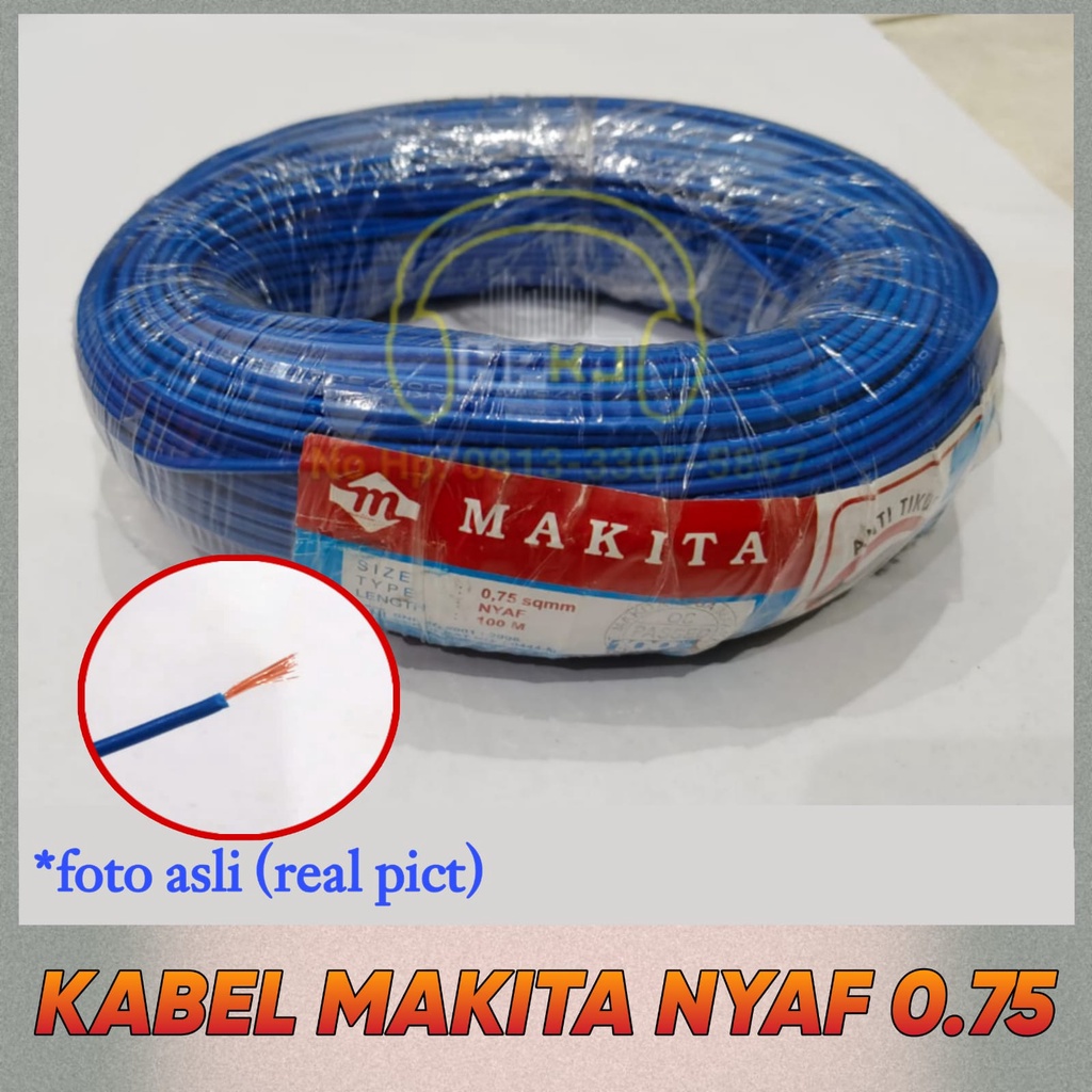 Jual (4 METER) KABEL MAKITA NYAF 0.75MM KABEL SERABUT MAKITA 0.75 MM | Shopee Indonesia