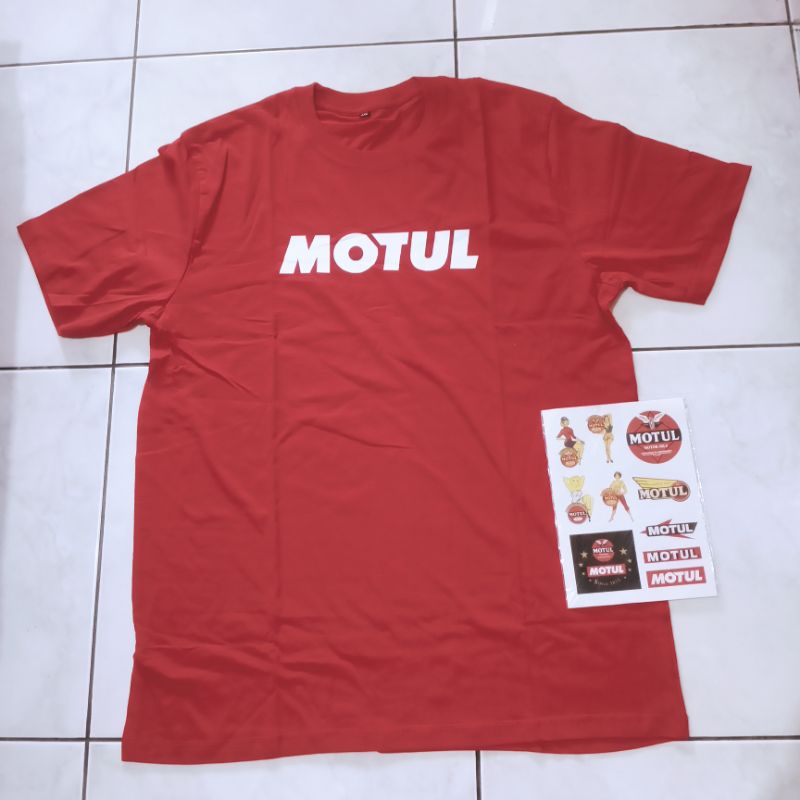 Jual Baju Kaos Mekanik Oli Motul merah size XXL Plus bonus stiker motul ...