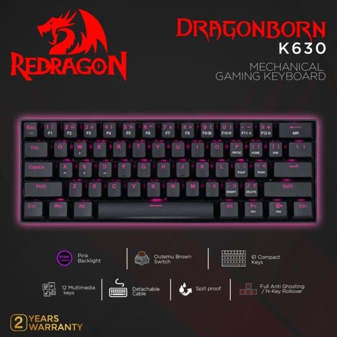 Jual Redragon K630 / K630W Dragonborn Mechanical Gaming Keyboard ...