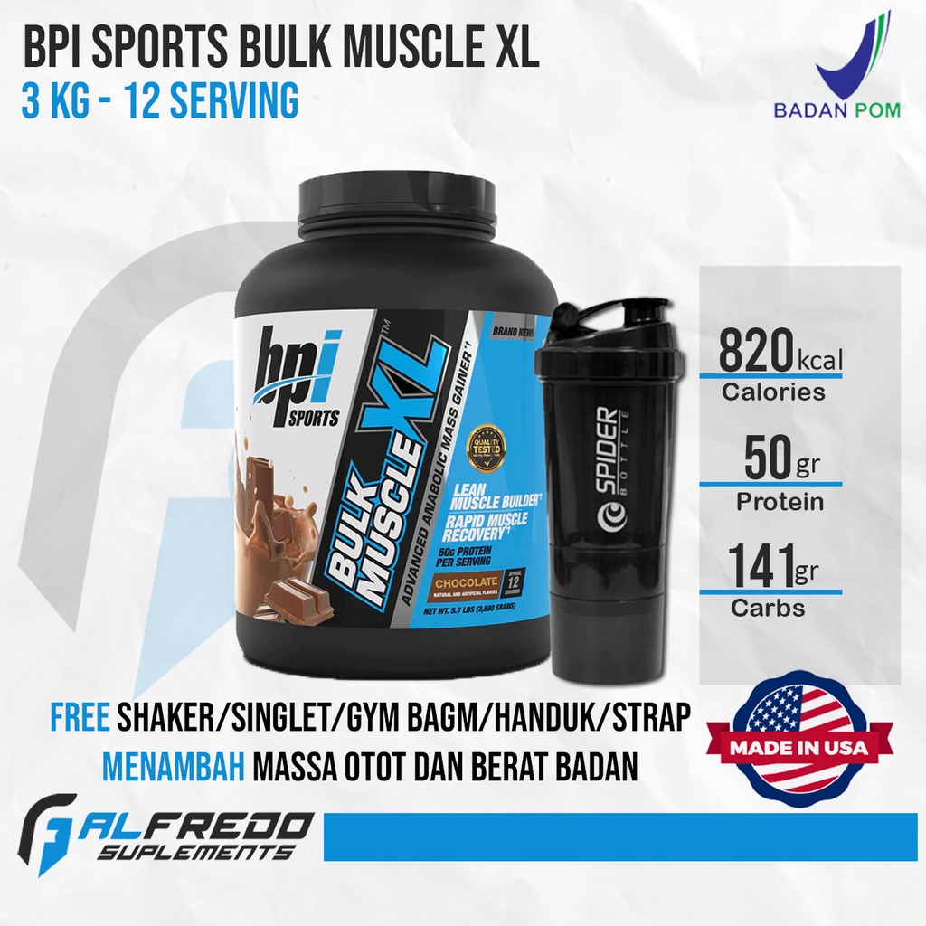 Jual BPI Sports Bulk Muscle XL 3 Kg Mass Muscle Weight Gainer | Shopee Indonesia