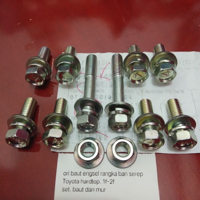 Jual original baut no4 size12 baut engsel rangka ban serep 1f 2f Toyota ...
