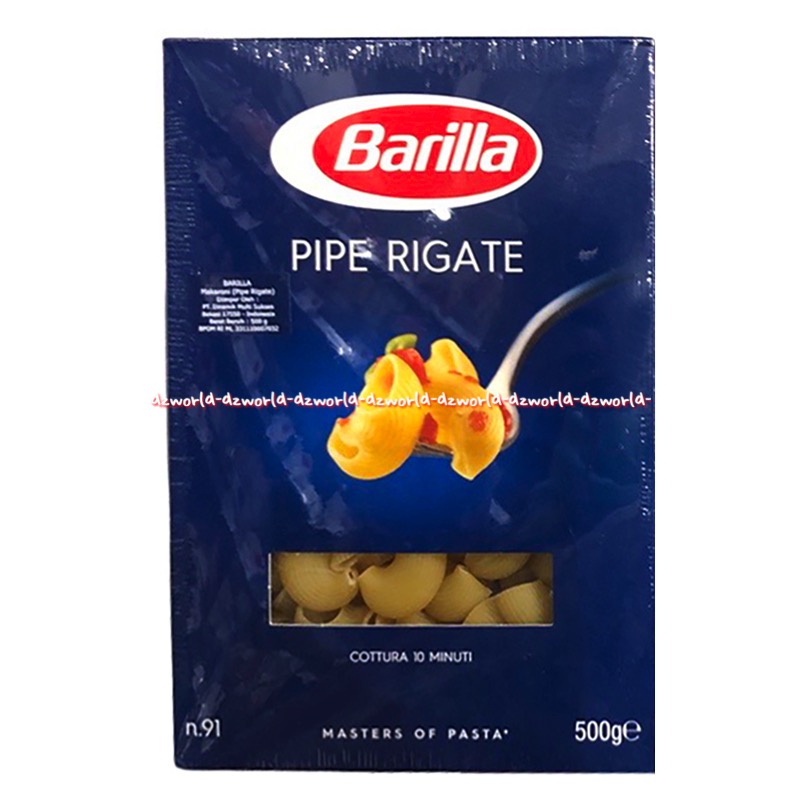 Jual Barilla Pipe Rigate 500gr no. 91 Pasta Model Pipa Keong Lengkung ...