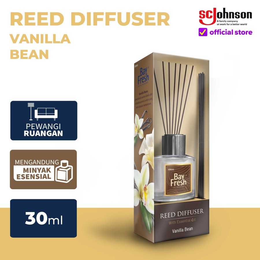Jual Bayfresh Reed Diffuser Vanilla Bean Reguler 30ml | Shopee Indonesia