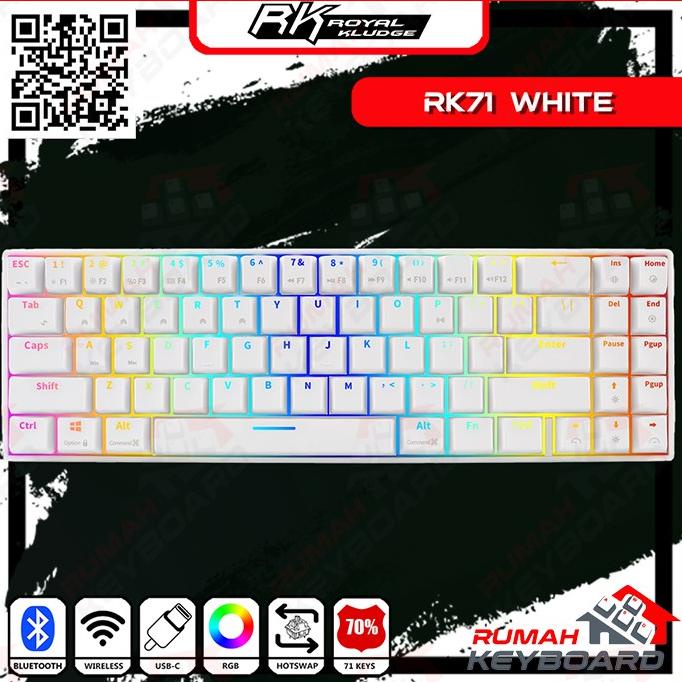Jual MECHANICAL KEYBOARD - ROYAL KLUDGE - RK71 - 3 MODE - RGB - WHITE ...