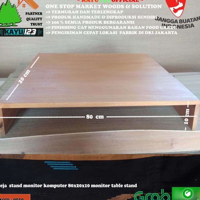 Jual Meja monitor kayu stand monitor komputer 80x20x10 monitor table ...