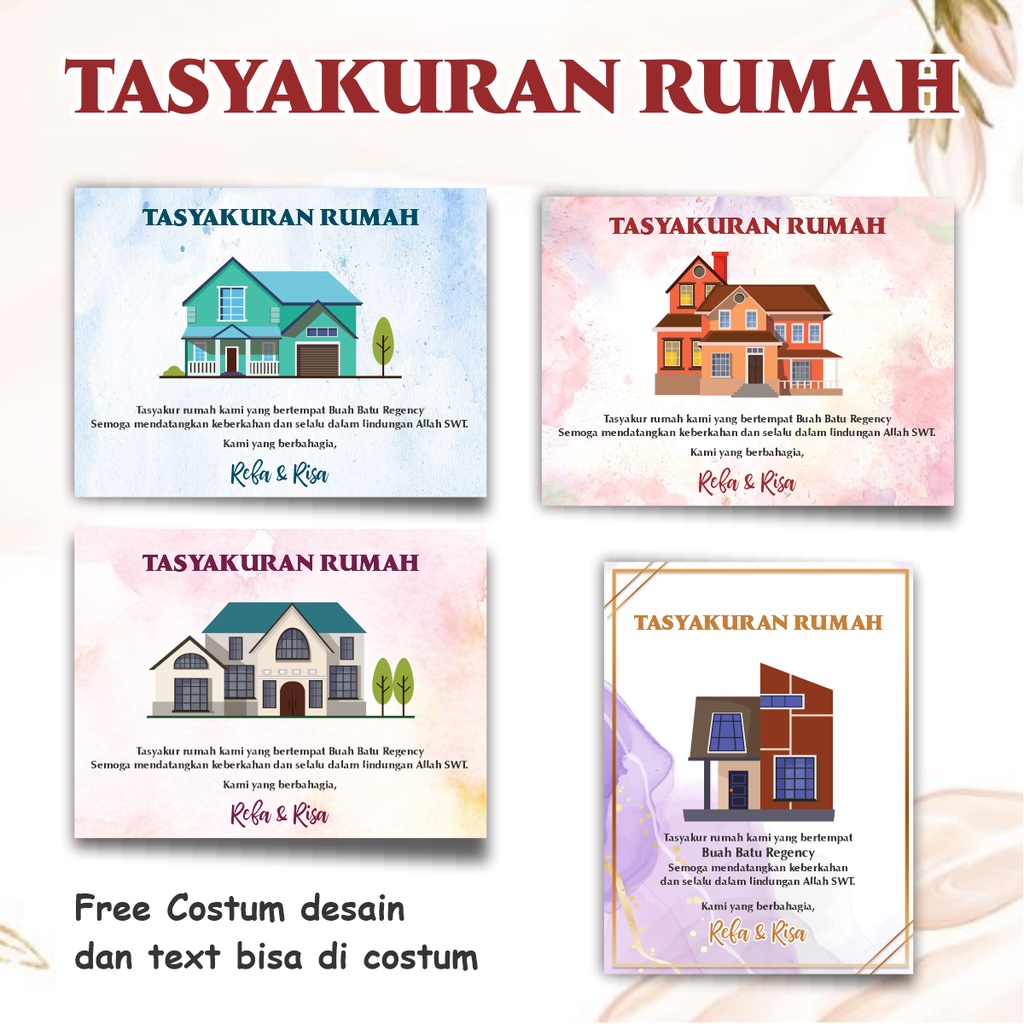 Jual Stiker/ Kartu Syukuran Rumah Baru atau Pindahan Rumah by hamdalah ...