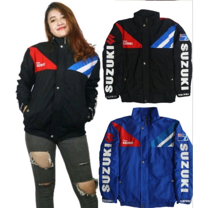 Jual Jaket Suzuki Vintage Warna Hitam Biru untuk Motor Pria Satria R FU ...