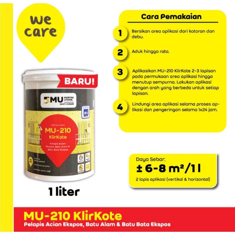 Jual Mortar Utama Weber MU-210 Klirkote Pelapis Acian Exspose 1L ...