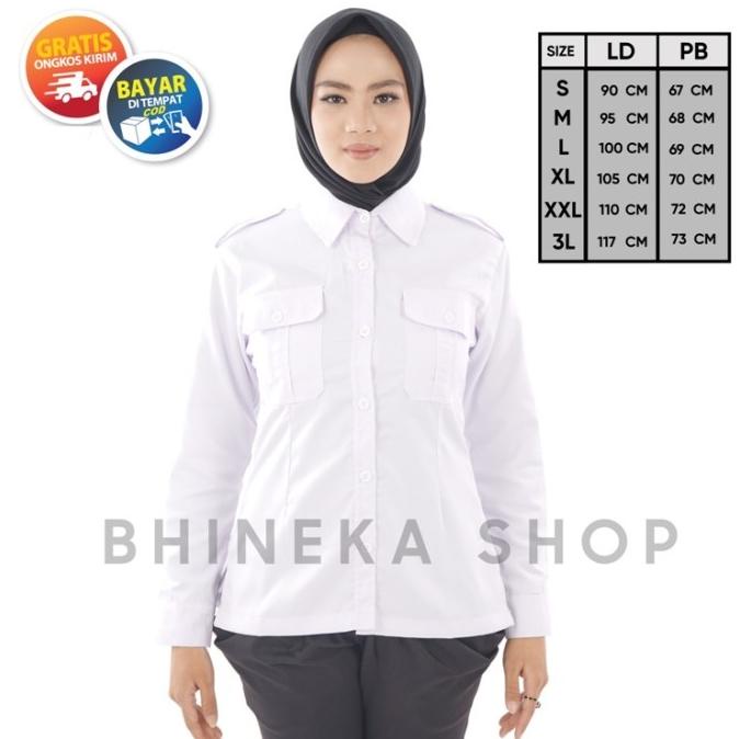 Jual Model Baru Kemeja Pdh putih dinas Wanita Baju Putih Pdh Pns Wanita ...