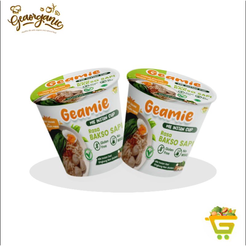 Jual Mie Cup Gluten Free & Non MSG Mie Sehat Geamie Baso Sapi | Shopee ...