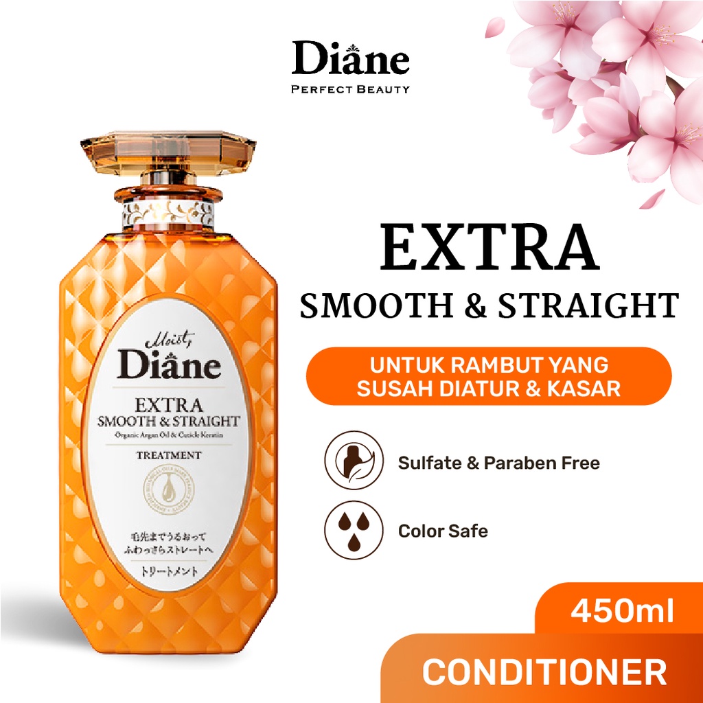 Jual Moist Diane Extra Smooth and Straight Treatment 450ML (Conditioner ...