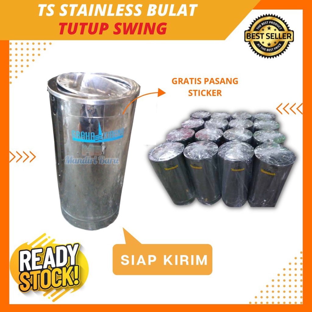 Jual TEMPAT SAMPAH STAINLESS BULAT SWING, TONG SAMPAH STAINLESS STEEL ...