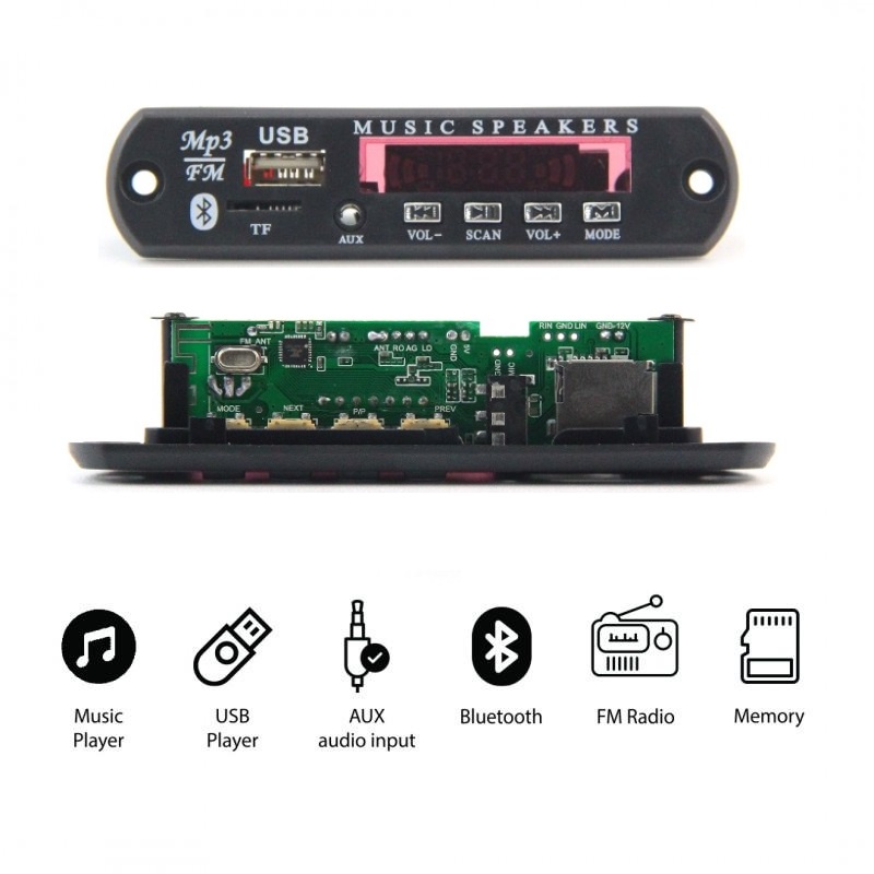 Jual MP3 Bluetooth Player Module Modul Kit Radio FM USB TF SD AUX ...
