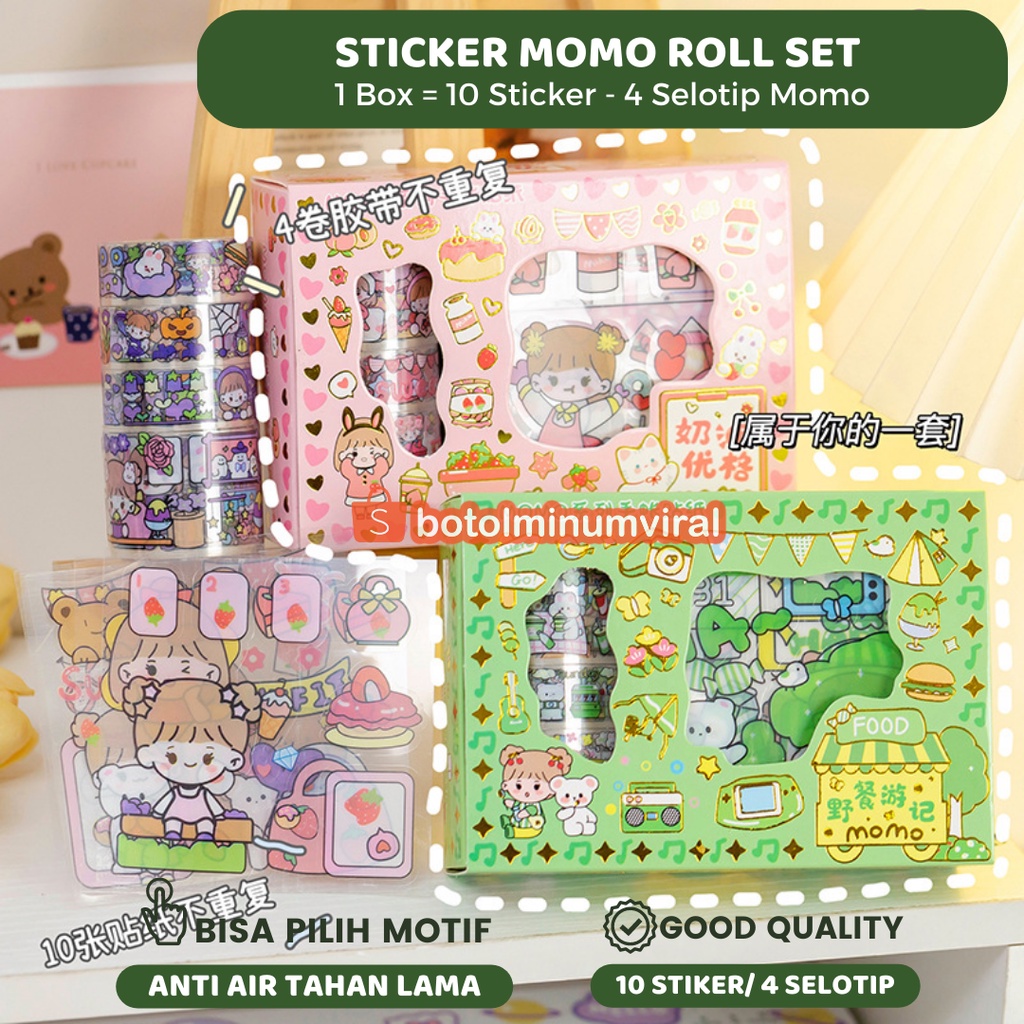 Jual Sticker Momo Viral Roll 2D Waterproof Aesthetic Tahan Air | Shopee ...