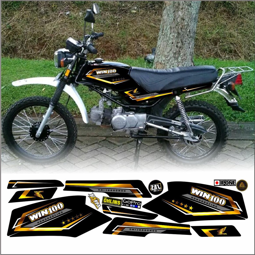 Jual VARIASI POLET MOTIF striping honda win look style sticker honda ...