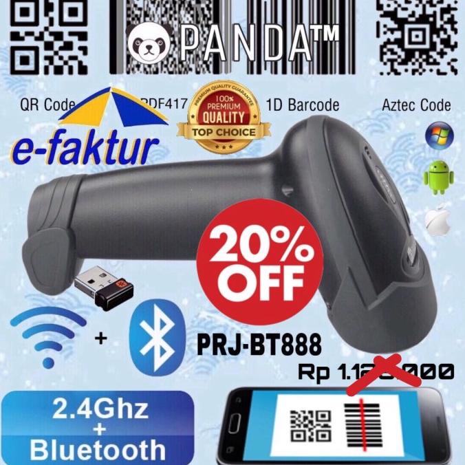 Jual EFAKTUR 2D QR CODE WIRELESS BARCODE SCANNER PRJ-BT888 (BLUETOOTH+2 ...