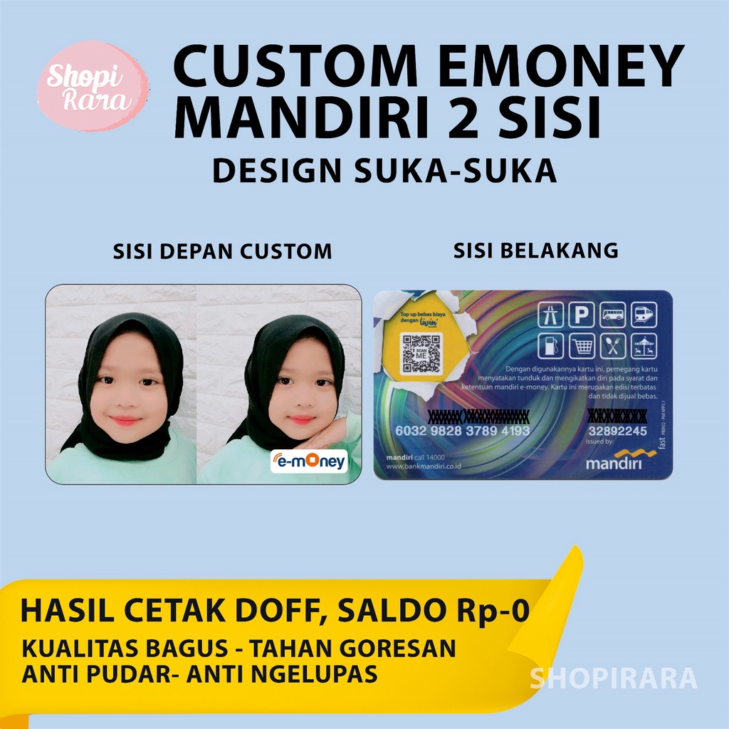 Jual Custom Cetak Etoll Emoney Mandiri 1 sisi | Cetak Uv Print ...