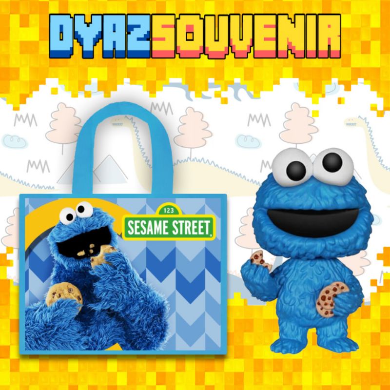 Jual tas ultah Cookie Monster goodiebag tas box kfc Sesame Street ...