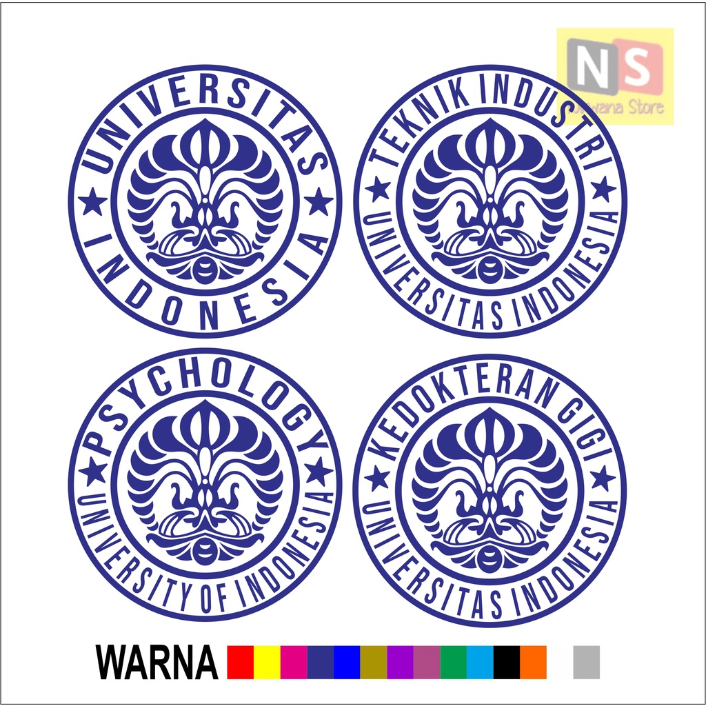 Jual Stiker UI Universitas Indonesia cutting sticker kampus bulat ...