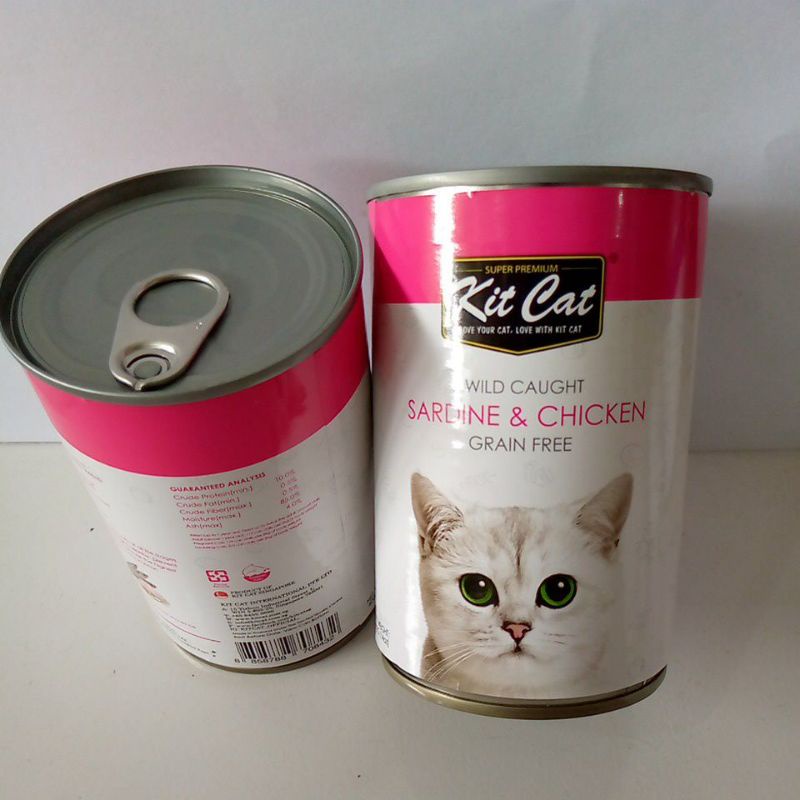 Jual Makanan basah kucing Kit cat kaleng 400gr - Sardine & Chiken ...