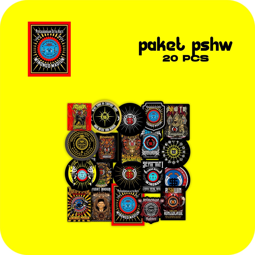 Jual PAKET STIKER PSHW ISI 20 PCS BAHAN GRAFTAC FULL LAMINASI STIKER ...