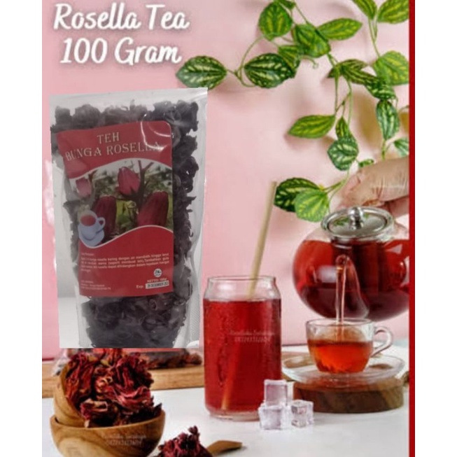 Jual TEH ROSELLA 100gram/TEH BUNGA ROSELA MERAH/HIBICUS TEA FOOD GRADE/TEH HIBICUS | Shopee ...
