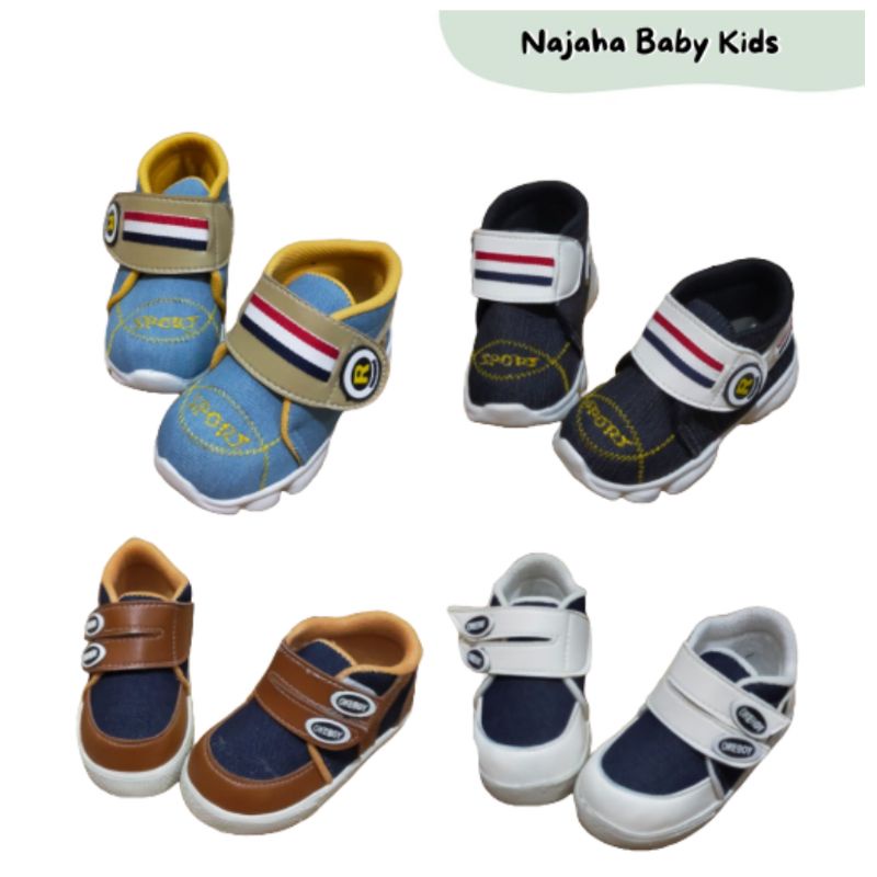 Jual Sepatu Anak cowok Rekatan Canvas umur 1 2 3 tahun Boot Sport ...