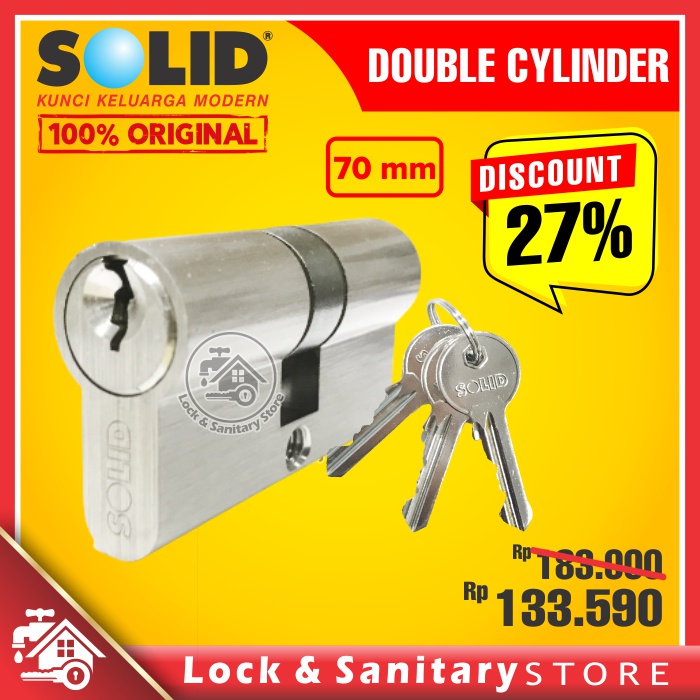 Jual Silinder Kunci Pintu Solid DC SLD 02-70 US26 Double Cylinder ...