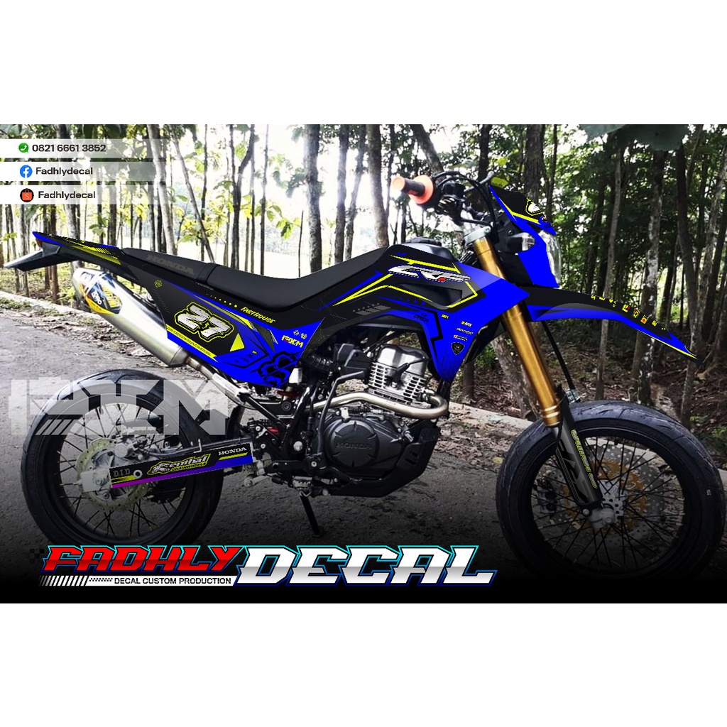 Jual decal crf 150 l full body Biru Hitam keren elegan dengan pilihan ...