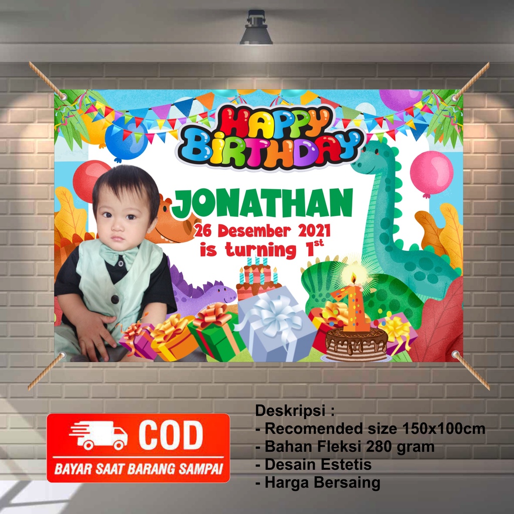 Jual Banner / Backdrop Ulang Tahun Anak Custom | Gratis Desain | Contoh ...
