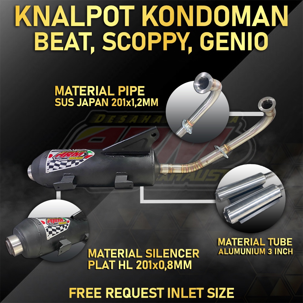 Jual KNALPOT KONDOMAN RACING MATIC HONDA 110CC , BEAT, SCOOPY, GENIO ...