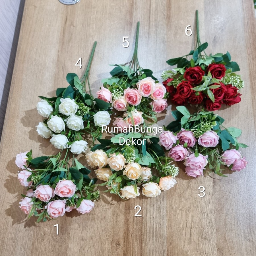 Jual Bunga Baby Rose Mawar Grup Artificial Ast ( Ada 6 Warna ) | Shopee ...