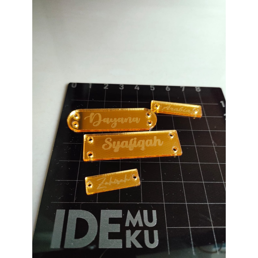 Jual Custom Label Hijab Min Order 10 pcs/Engrave Bandung/Custom Label ...
