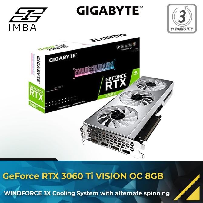 Jual GIGABYTE GeForce RTX 3060 Ti VISION OC 8GB GDDR6 256-bit [GPU ...