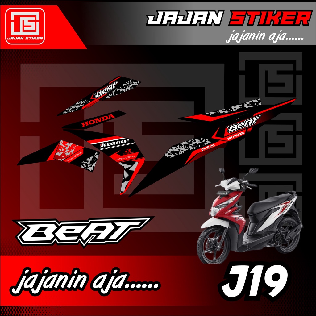 Jual Stiker Variasi beat street esp tahun 2016-2019 motif simpel keren ...
