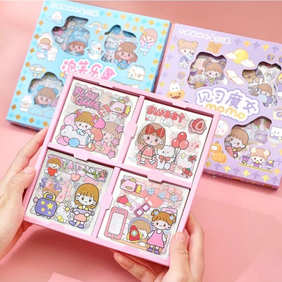 Jual Sticker Momo Aesthetic Sticker Lucu Korea Style Tahan Air Dekorasi ...