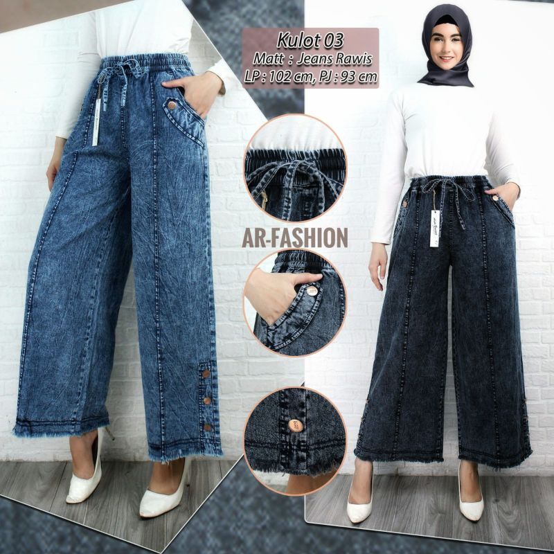 Jual KULOT JEANS WANITA HIGHWAIST // CELANA KULOT BAWAH RAWIS VARIASI ...