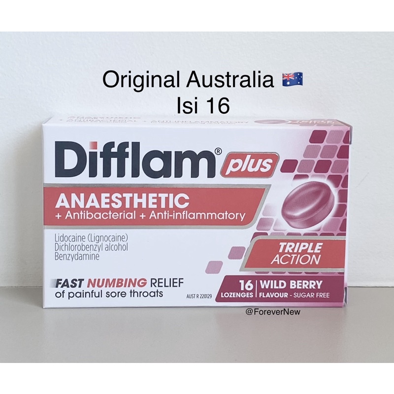 Jual Difflam Plus Australia Sore Throat Lozenges isi 16 Sugar Free ...
