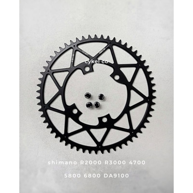 Jual pass quest chainring 4 bolt BCD 110 shimano R2000 R3000 4700 5800 ...