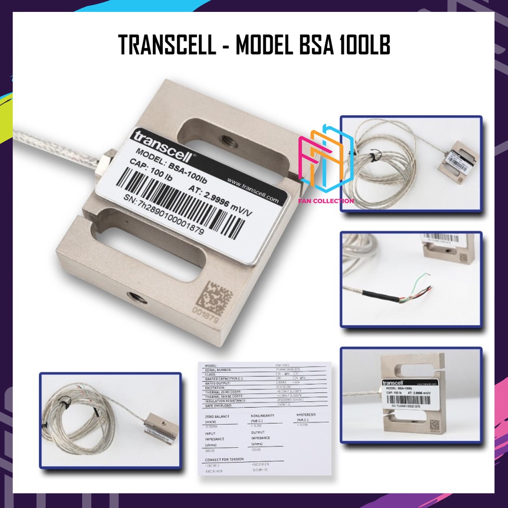 Jual TRANSCELL LOAD CELLS/LOAD CELL S BEAM BSA-100LB, MESIN SENAR ...