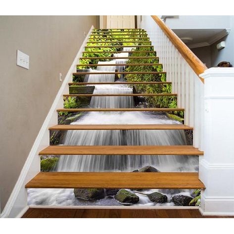 Jual Wallpaper Wallpaper Tangga 3D Custom Ritrama Glossy Air Terjun ...