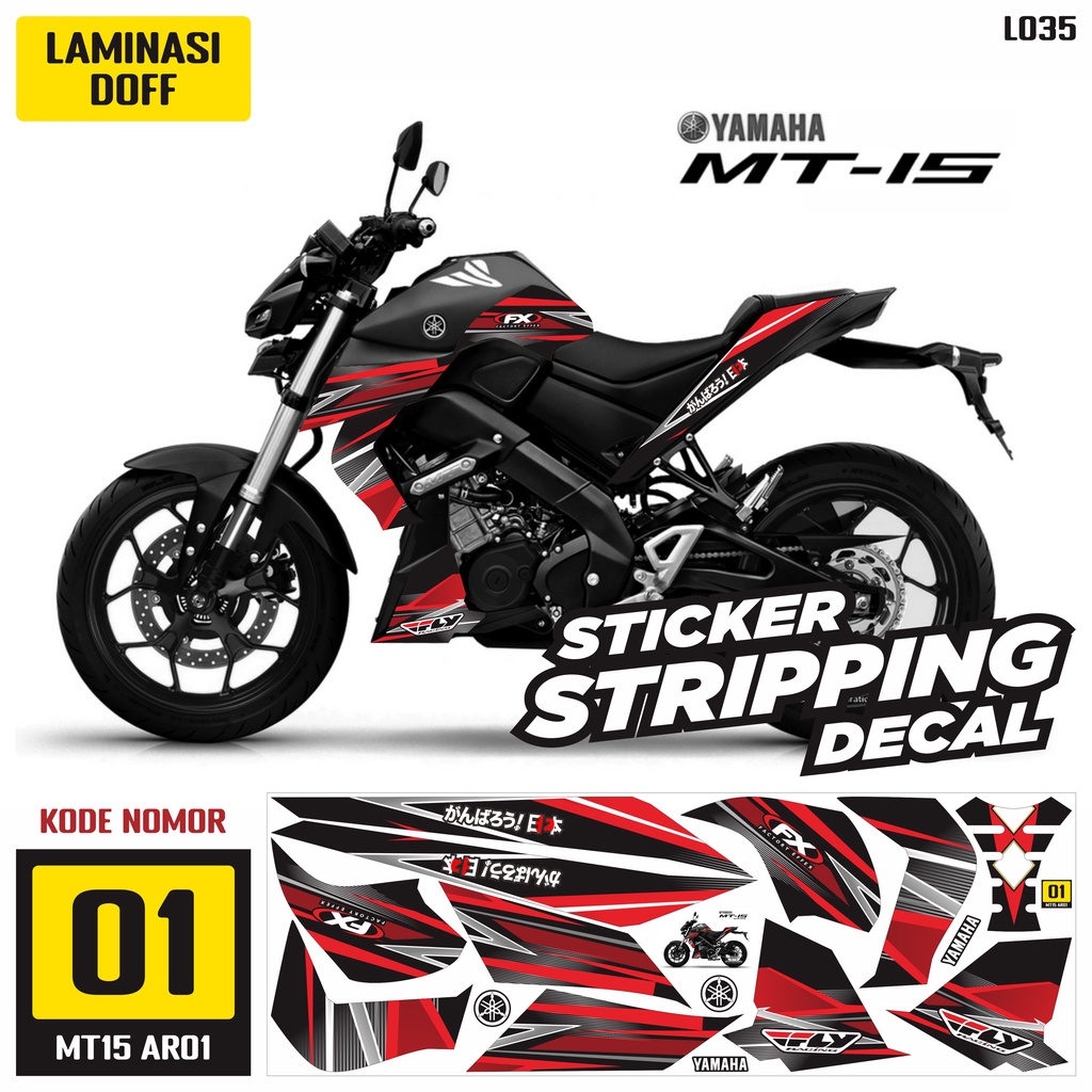 Jual Sticker Striping Yamaha MT15 Tahun 2018 Variasi DOFF AR01 | Shopee ...