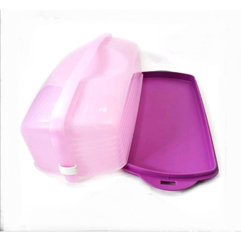 Jual tempat kue/snack Tupperware Cake Taker Rectangular | Shopee Indonesia