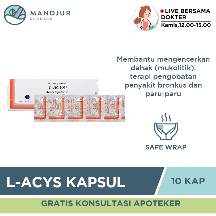 Jual L-Acys 10 Kapsul - Obat Batuk Berdahak | Shopee Indonesia
