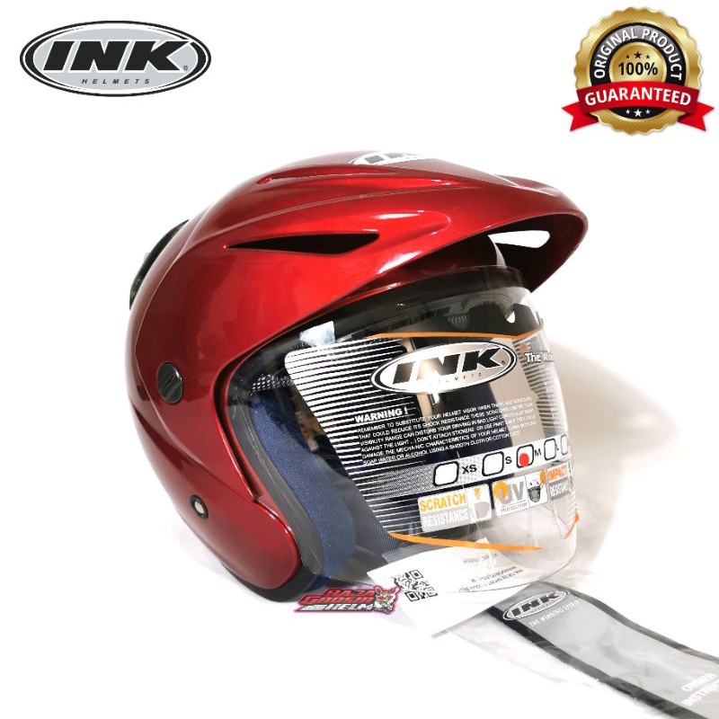 Jual HELM INK CX22 RED MAROON ORIGINAL HELM INK TOPI ASLI MERAH MARUN ...