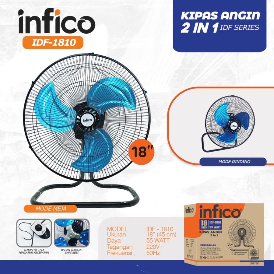 Jual INFICO KIPAS ANGIN TORNADO 18INCH 2IN1 MEJA DAN DINDING | Shopee ...
