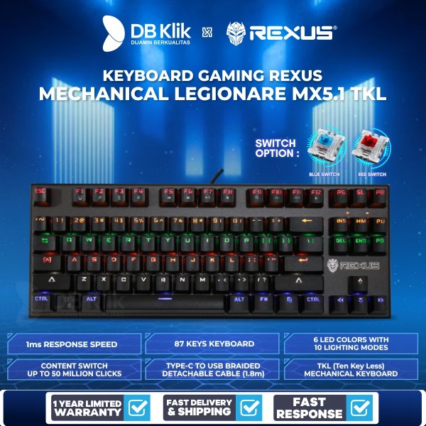Jual Keyboard Gaming Rexus Mechanical Legionare MX5.1 TKL - Rexus MX5.1 ...