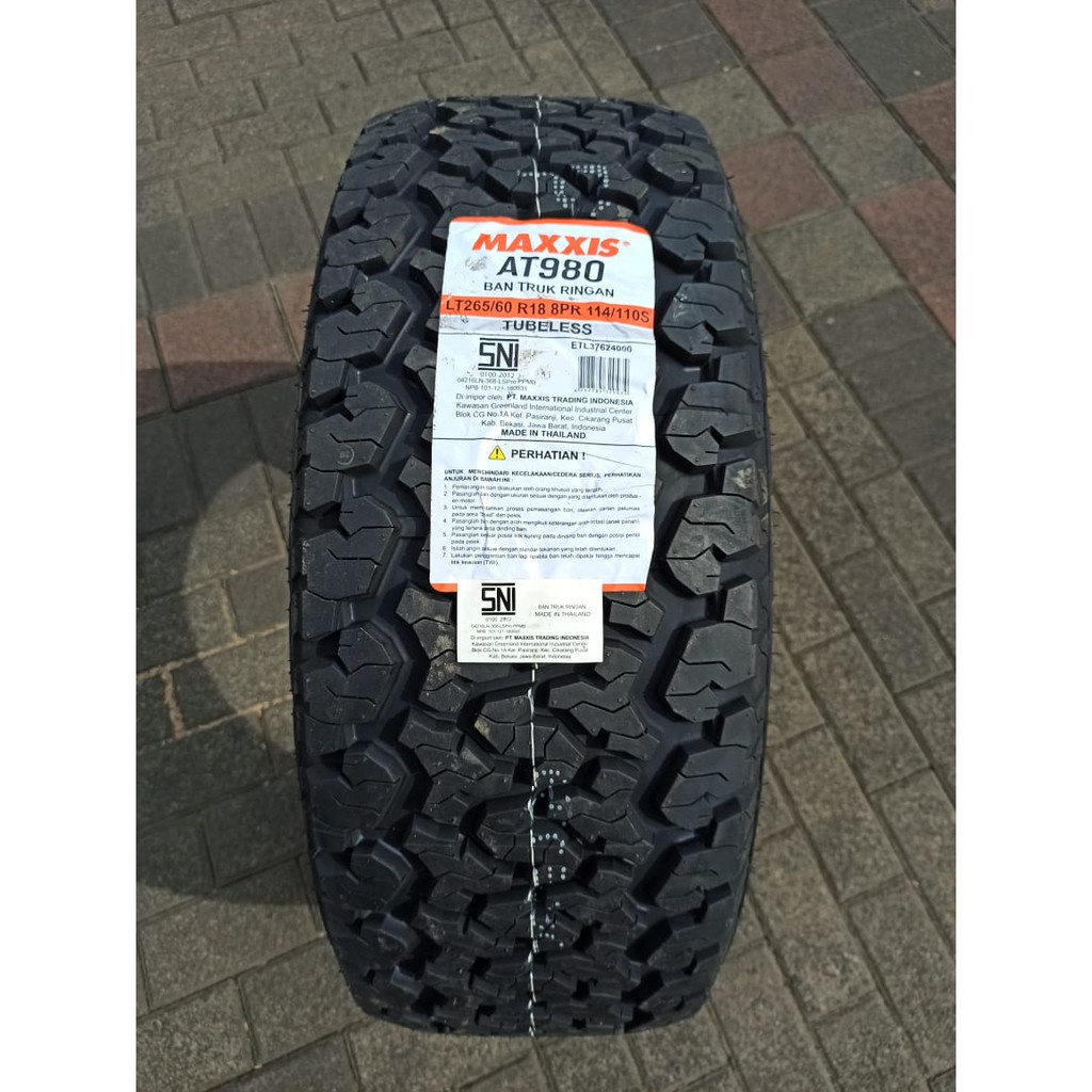 Jual Maxxis Bravo AT-980 Ukuran 265-60 R18 8PR Ban Truk Ringan All New ...