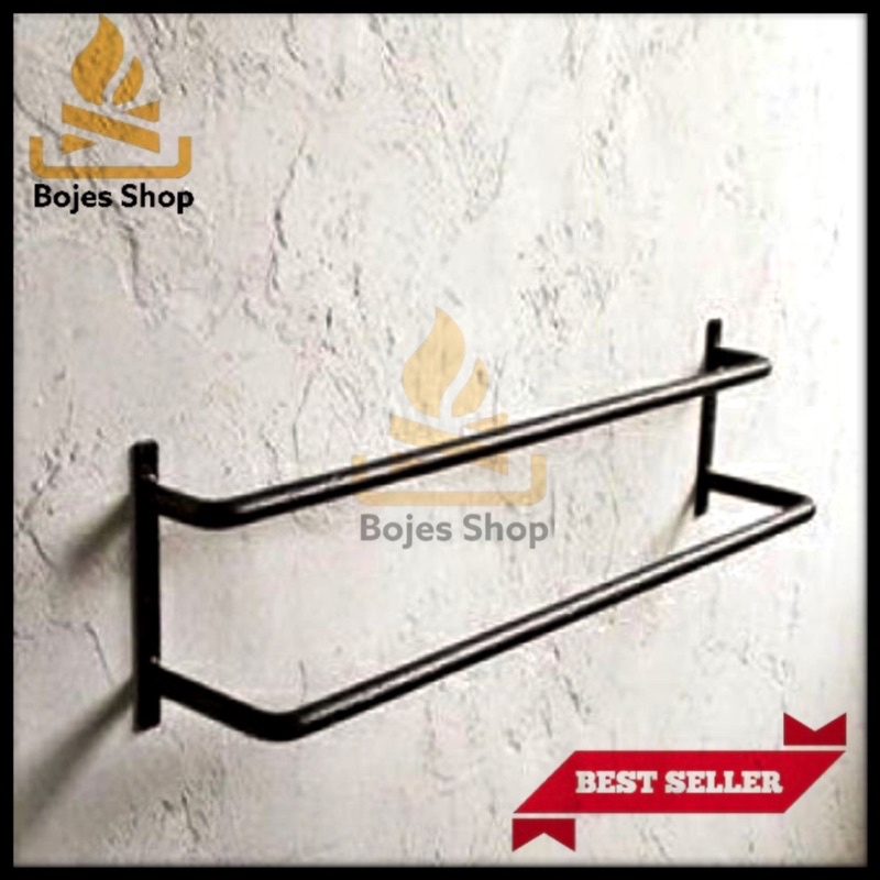 Jual besi gantungan gawangan baju handuk 2 susun tempat gantungan ...