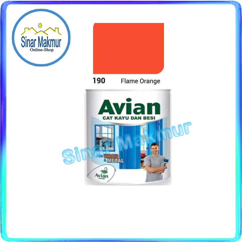 Jual Cat Kayu Besi 100 CC 100 ML 190 Flame Orange (AVIAN) | Shopee ...